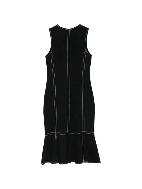 AMI Paris Stitching Detail Ruffled Dress