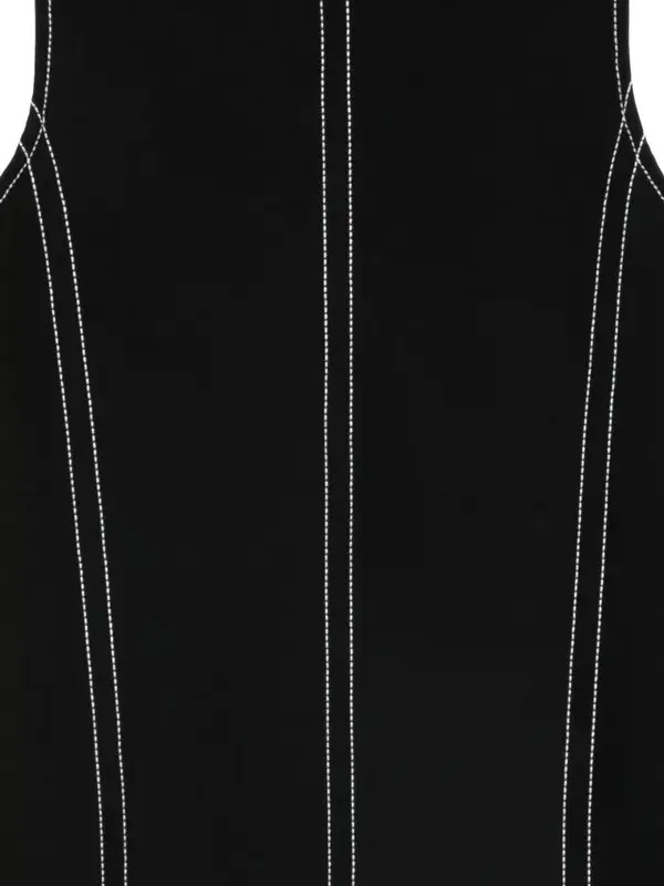 AMI Paris Stitching Detail Ruffled Dress
