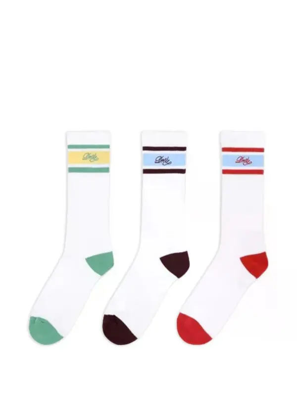 Drole De Monsieur Logo Embellishment Socks - White
