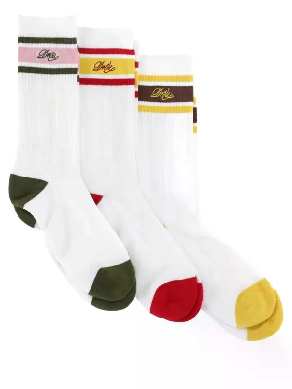 Drole De Monsieur Logo Embellishment Socks - White
