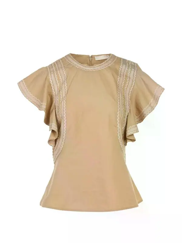 Ulla Johnson Ruffled Cotton Top - Neutrals
