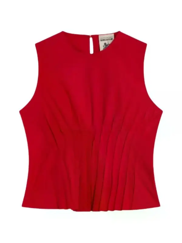 SEMICOUTURE Pleated Top - Red