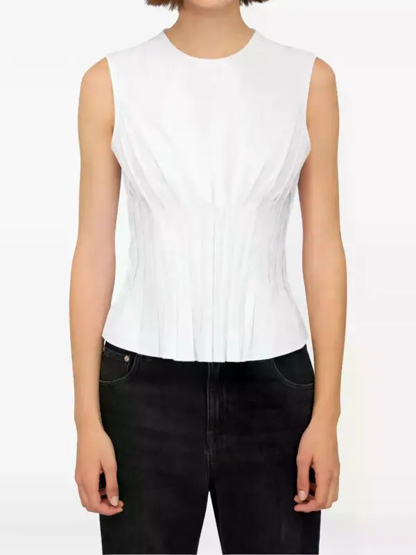 SEMICOUTURE Pleated Top - White