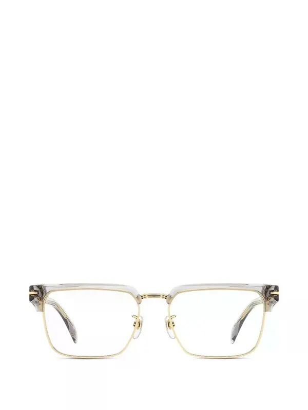 DB EYEWEAR BY DAVID BECKHAM Square Frame Metal Eyeglasses - Grey