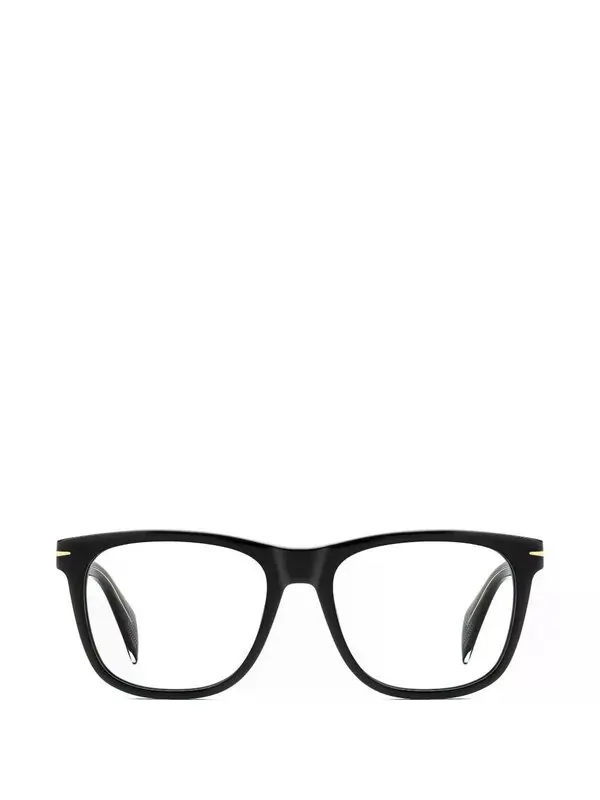 DB EYEWEAR BY DAVID BECKHAM Square Frame Browline Eyeglasses - Black