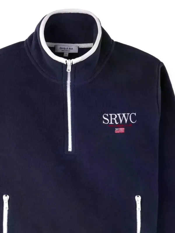 SPORTY & RICH Zip Fleece Jacket