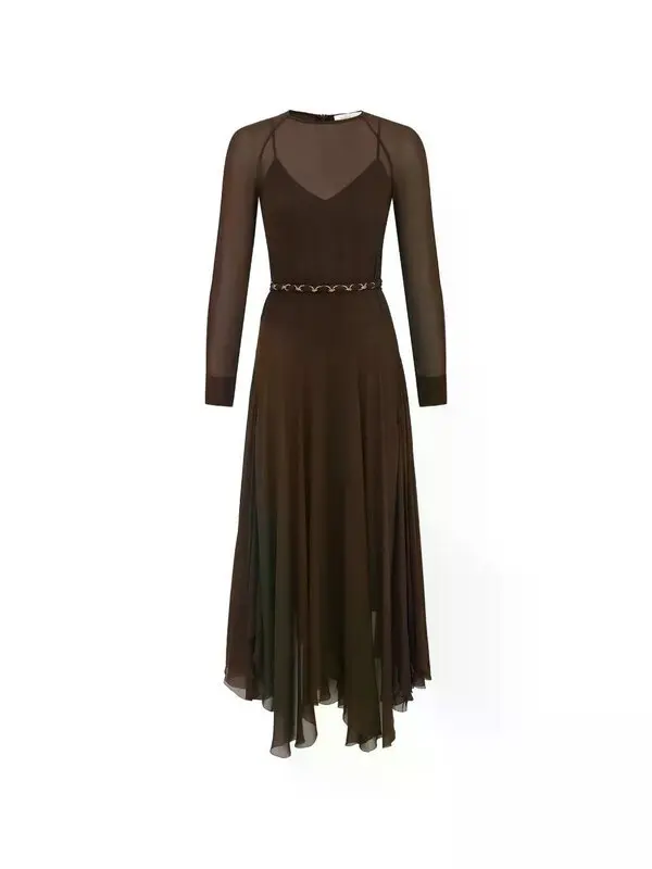 Zimmermann Rebellion Chain V-neck Maxi Dress - Brown