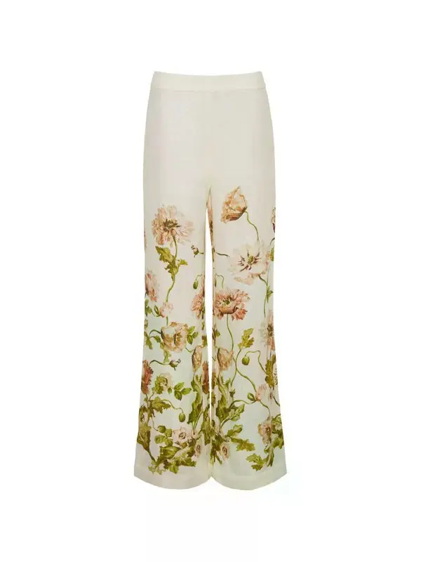 Cara Cara Sunflower Floral-pattern Trousers - Neutrals