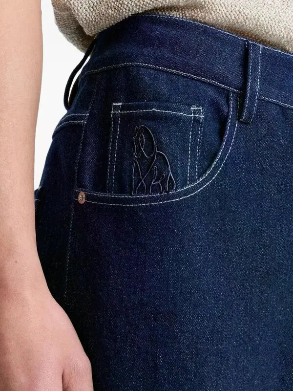 Shanghai Tang Embroidered Jeans