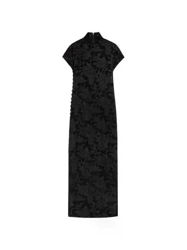 Shanghai Tang Floral Buttoned Dress