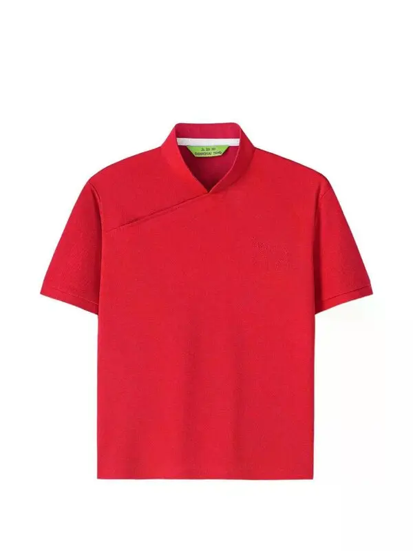 Shanghai Tang Horse-embroidery Polo Top - Red
