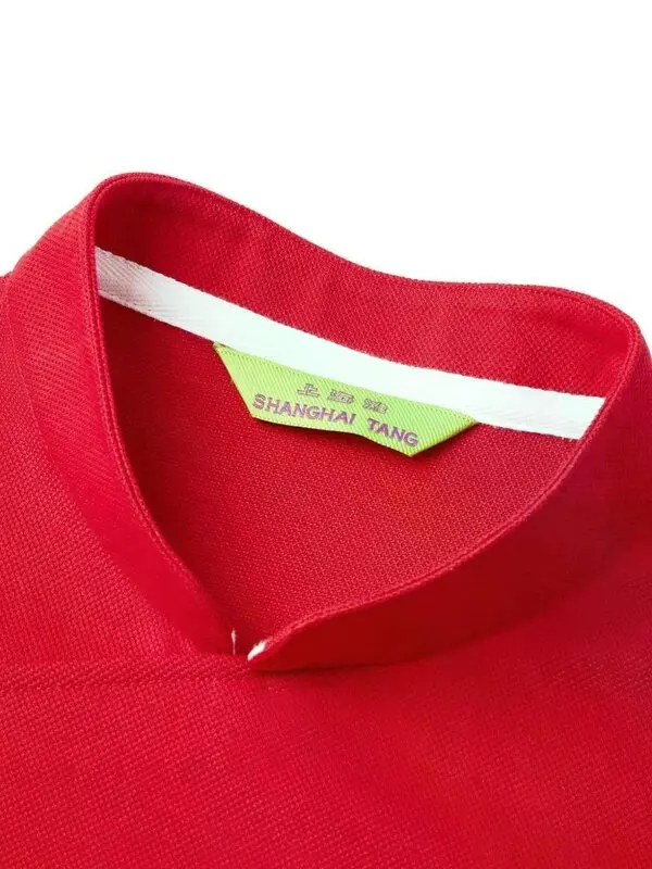 Shanghai Tang Horse-embroidery Polo Top - Red