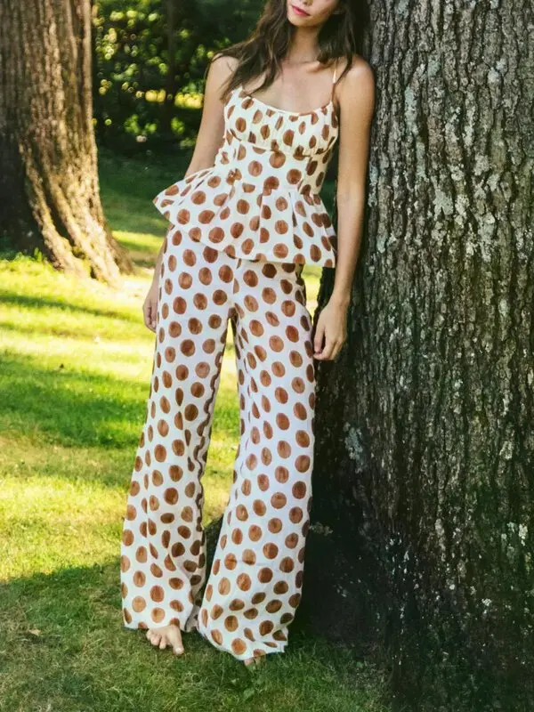 Cara Cara Sunflower Polka-dot Trousers