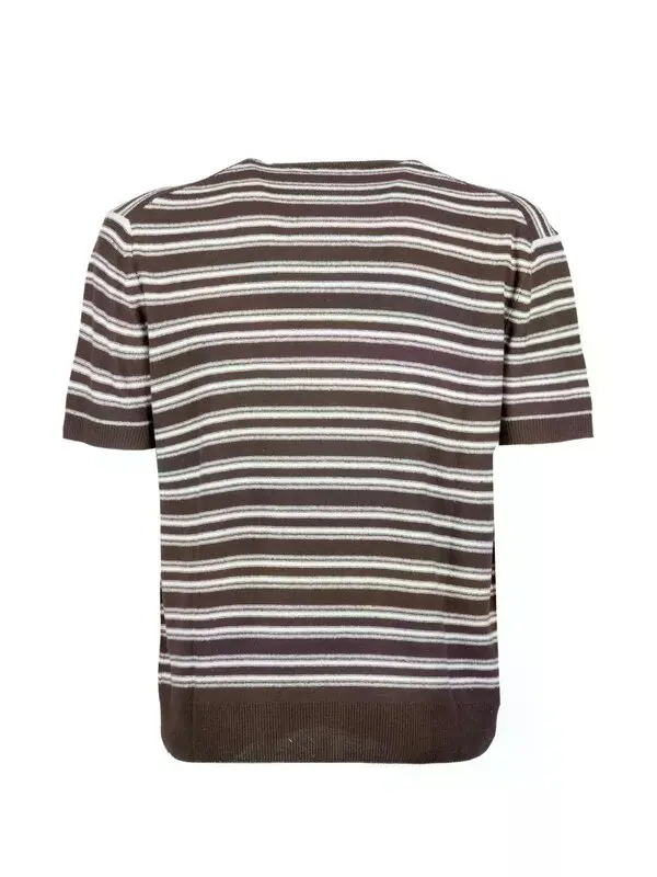 PAOLO PECORA Striped T-shirt - Brown