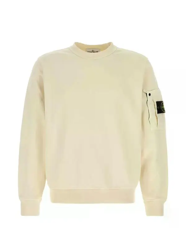 Stone Island Pocket-detail Cotton Sweatshirt - Neutrals