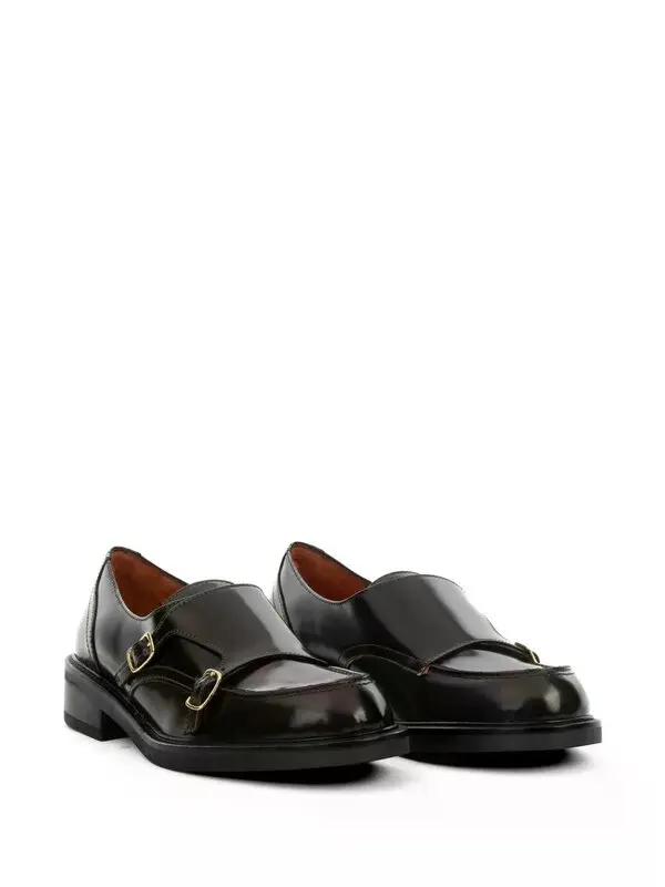 Status Buckled Leather Loafers