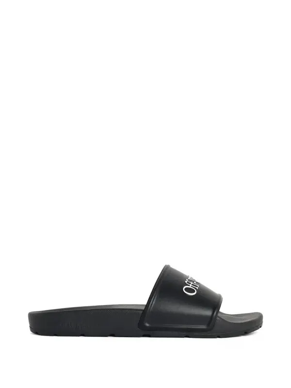 Off-White Embossed-logo Slides - Black