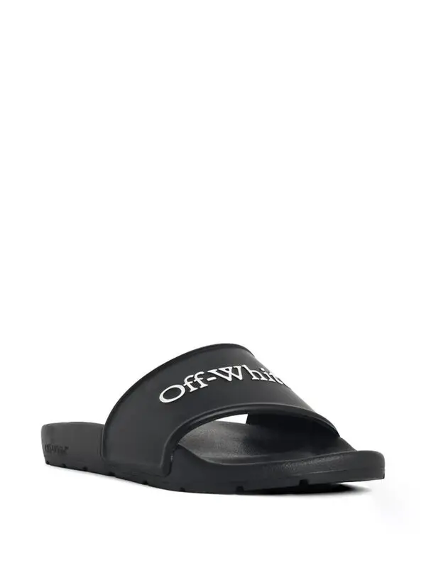 Off-White Embossed-logo Slides - Black