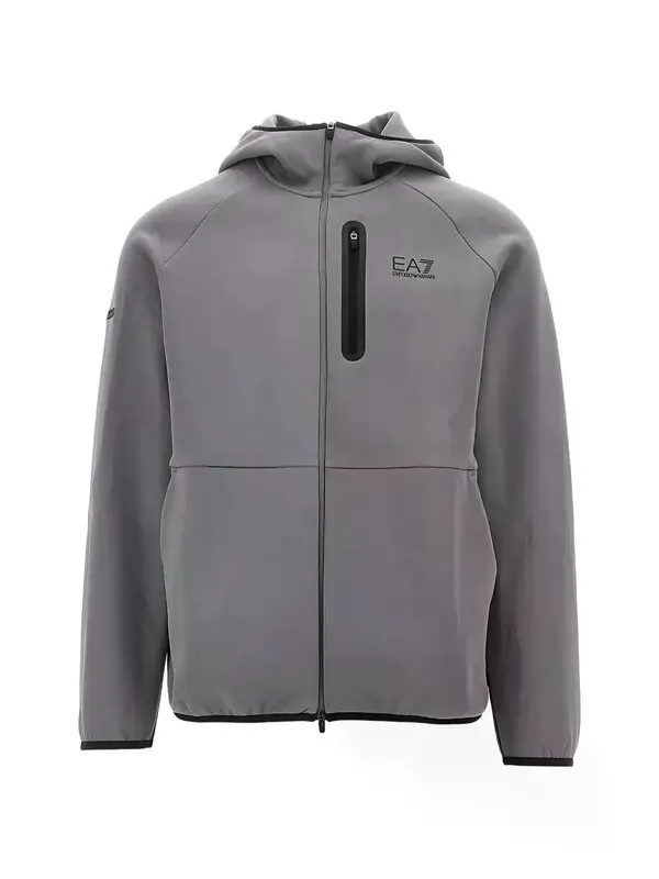 Emporio Armani Hooded Zip-up Hoodie - Grey