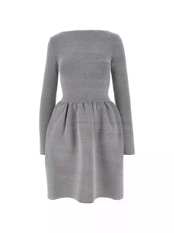 Emporio Armani Striped Mini Dress - Grey