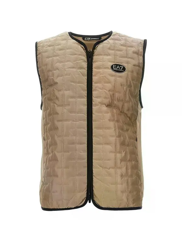 Emporio Armani Logo-patch Quilted Gilet - Neutrals