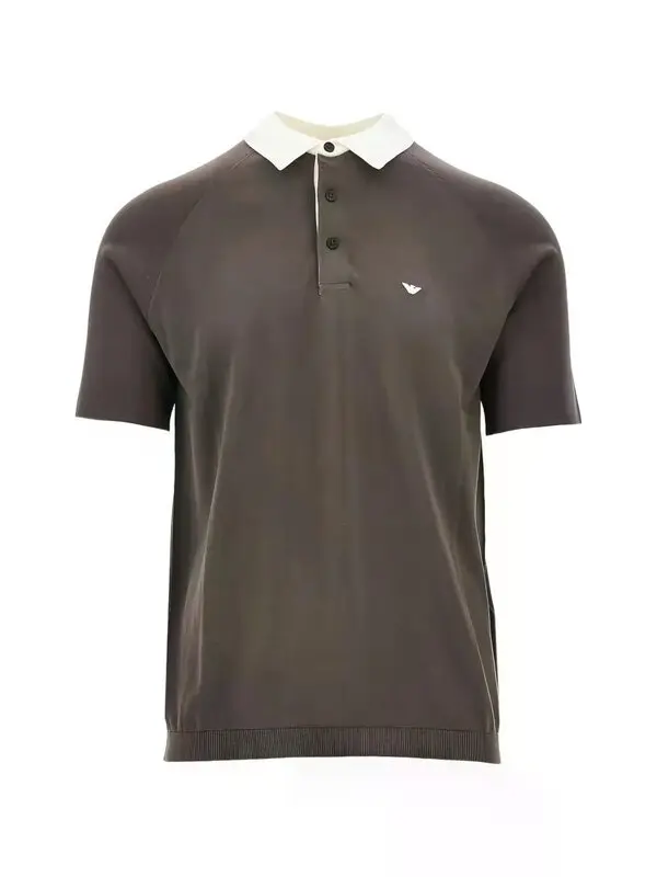 Emporio Armani Mag Collared Polo Shirt - Brown
