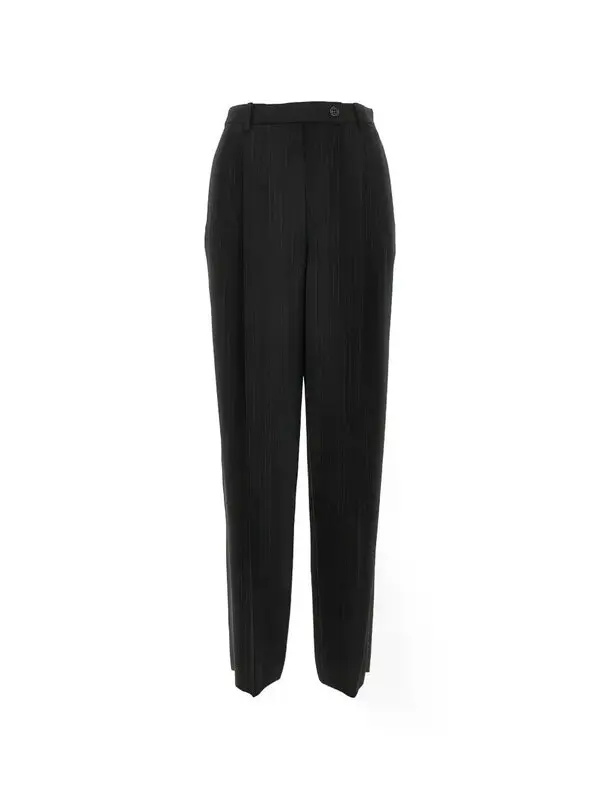 Emporio Armani Pinstripe Trousers - Black