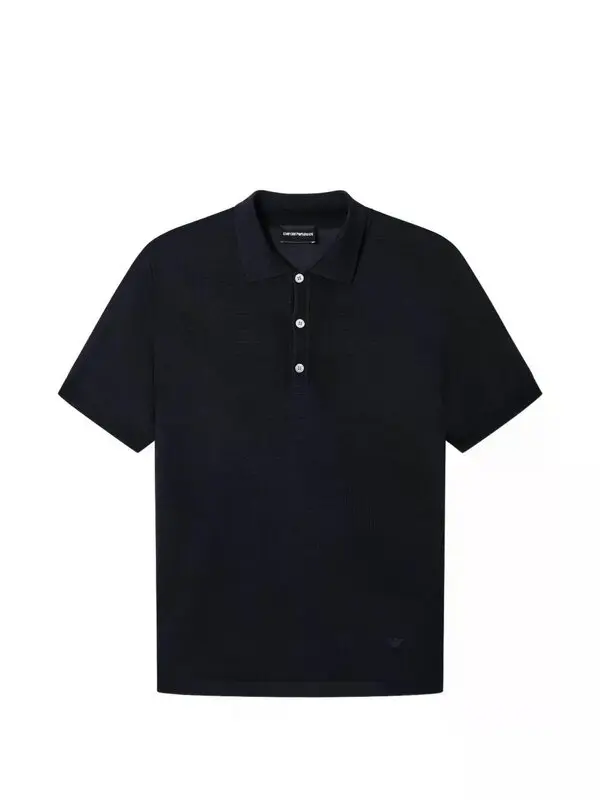 Emporio Armani Plain-knit Polo Shirt