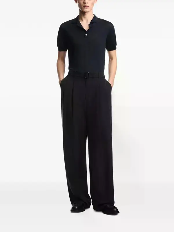 Emporio Armani Plain-knit Polo Shirt
