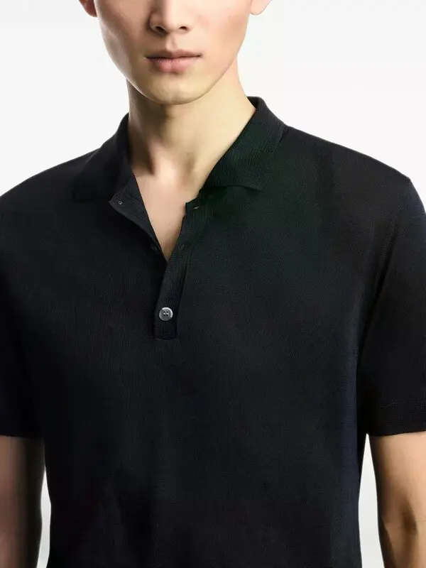 Emporio Armani Plain-knit Polo Shirt
