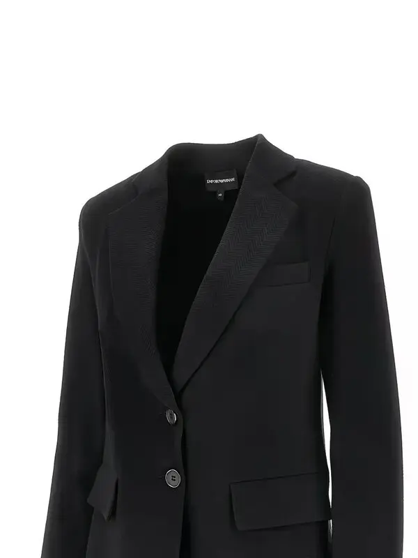 Emporio Armani Herringbone Single-breasted Blazer
