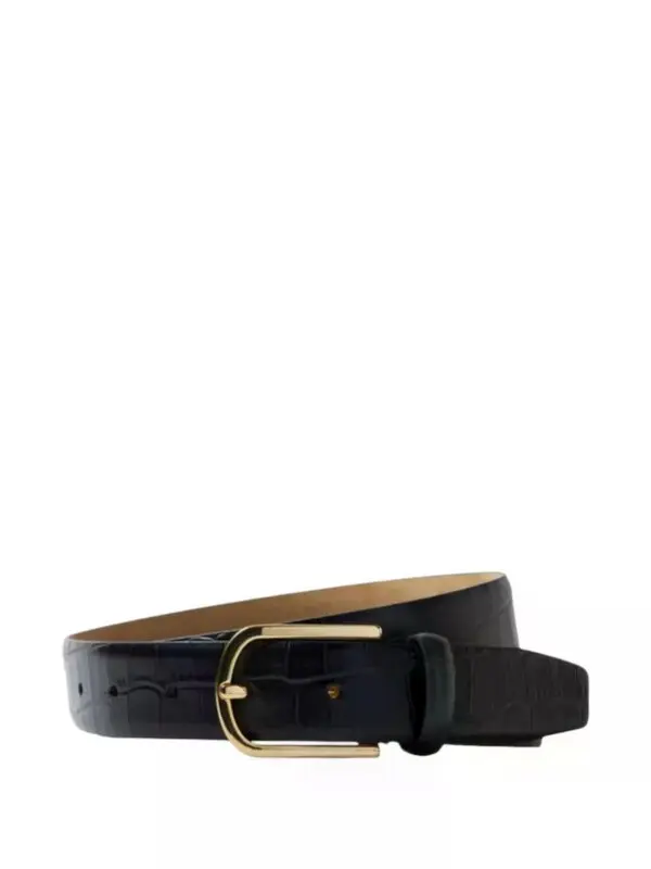 SELECTED Croc-effect Buckle Belt