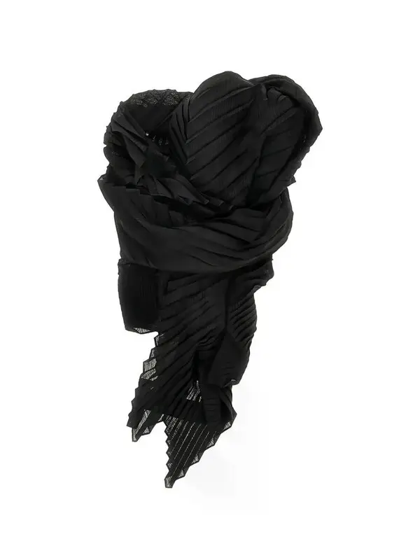 Emporio Armani Pleated Scarf - Black