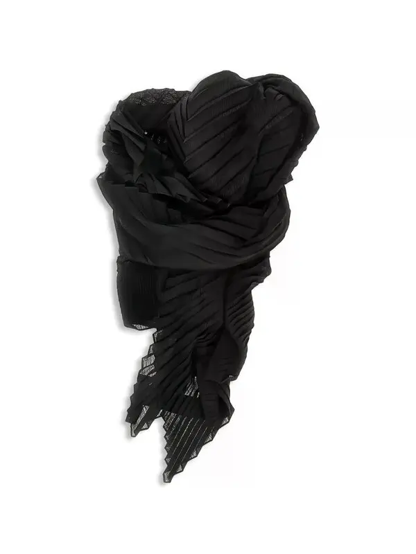 Emporio Armani Pleated Scarf - Black