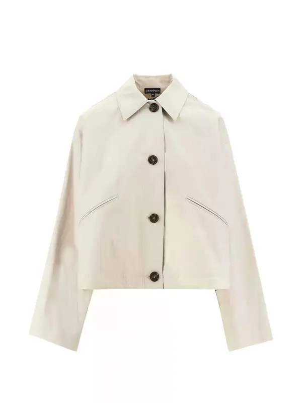 Emporio Armani Buttoned Crop Jacket - Neutrals