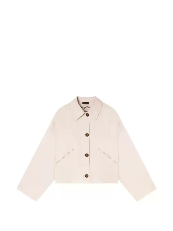 Emporio Armani Buttoned Crop Jacket - Neutrals