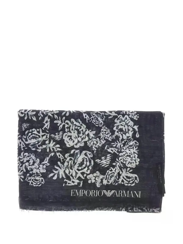 Emporio Armani Floral Paisley Scarf - Blue