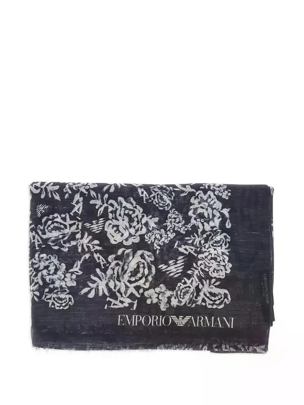 Emporio Armani Floral Paisley Scarf - Blue