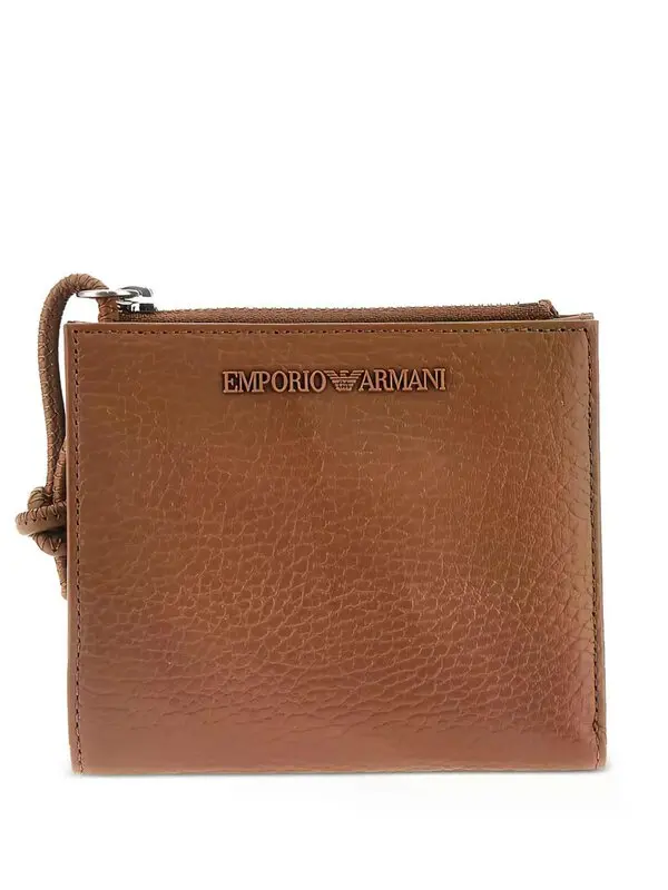 Emporio Armani Zipped Leather Wallet - Brown