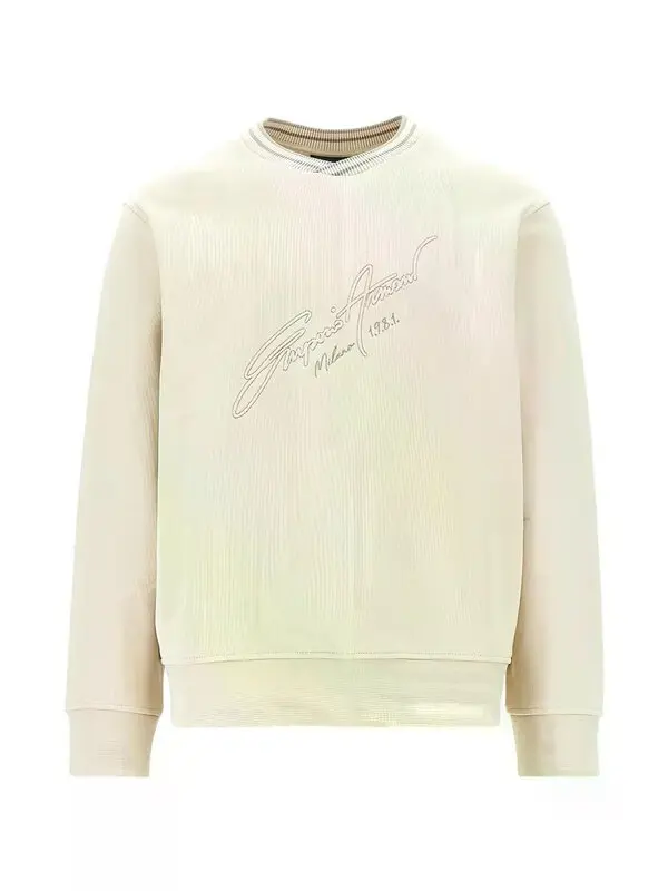 Emporio Armani Logo-embroidered Sweatshirt - Neutrals