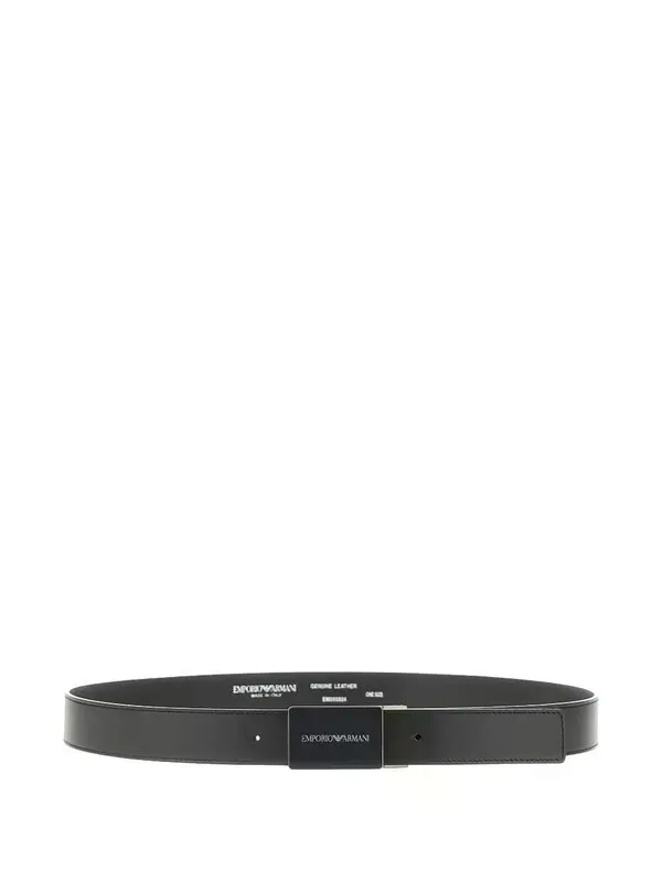 Emporio Armani Rectangular-buckle Leather Belt - Black