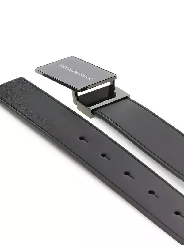 Emporio Armani Rectangular-buckle Leather Belt