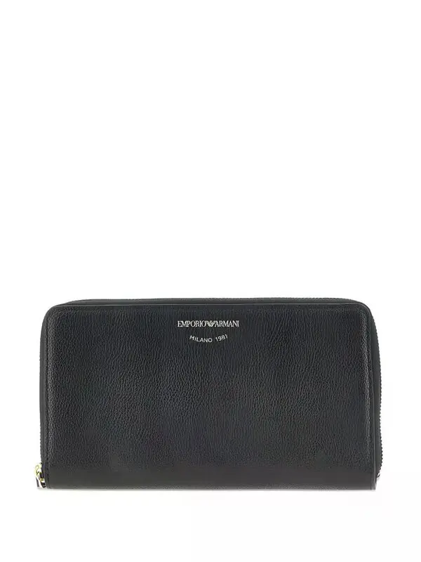 Emporio Armani Zipped Leather Wallet - Black