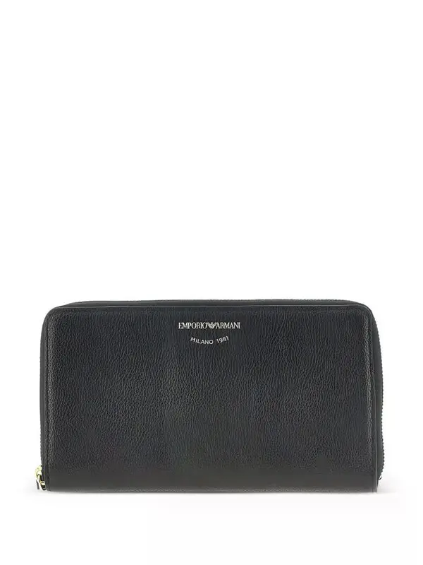 Emporio Armani Zipped Leather Wallet - Black