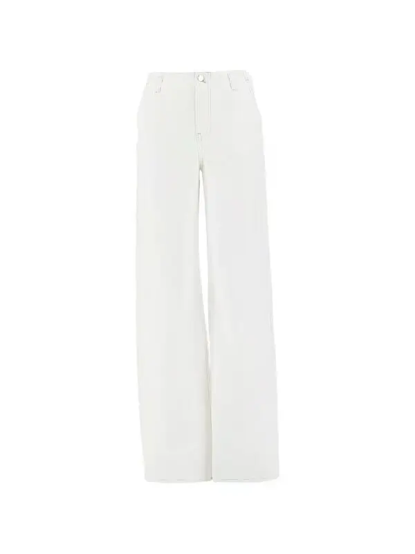 Emporio Armani Cotton Button Trousers - White