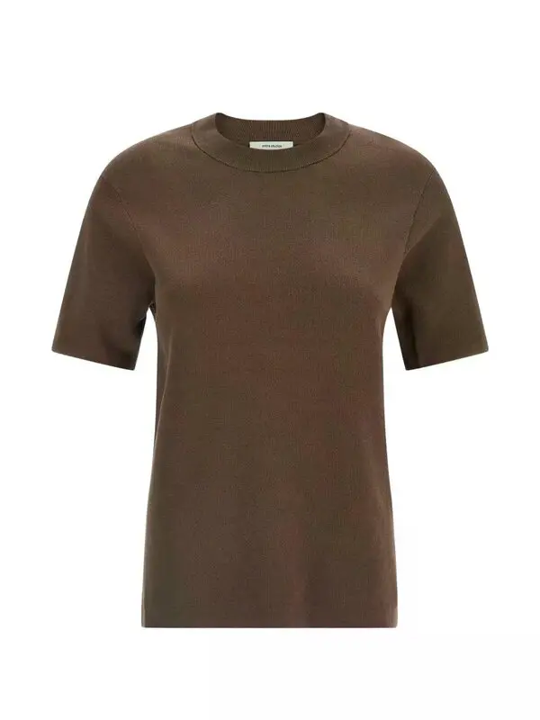 ENTIRE STUDIOS Mercerized Crew Neck T-shirt - Brown