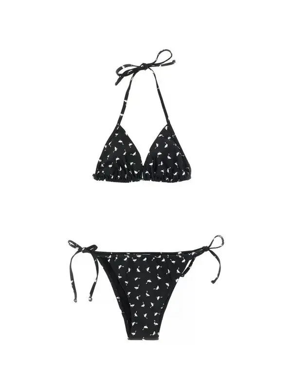 Moschino Goose-print Triangle Bikini