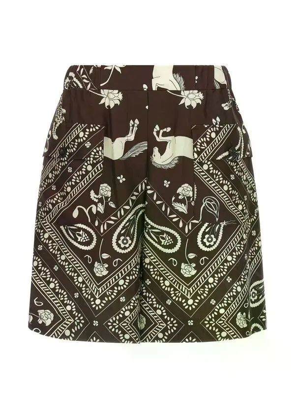 Alberto Biani Bandana-print Bermuda Shorts - Brown