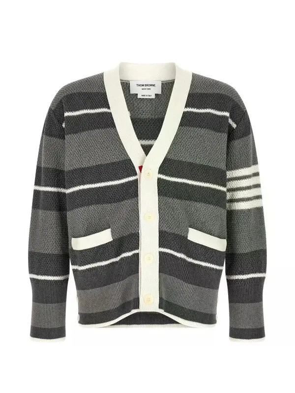 Thom Browne Striped V-neck Cardigan