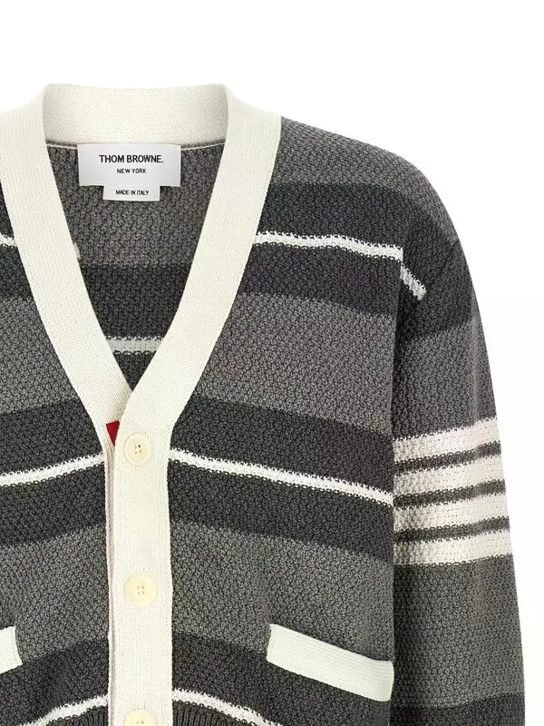 Thom Browne Striped V-neck Cardigan